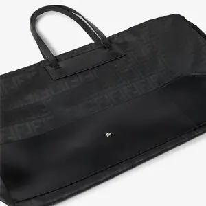 Fendi Duffle Foldable, Black Ff Zucca Superlight Fabric Duffle Bag